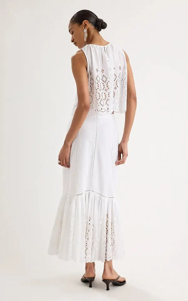 Merlette Adela Cotton Eyelet Skirt