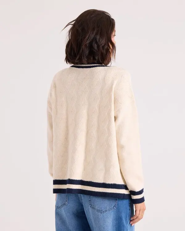 Volcom Boyfriend Cardigan With Y-neck And Patch Pockets