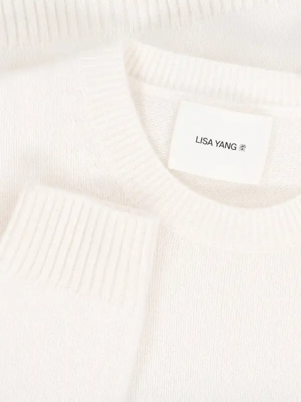 LISA YANG Mable" Cashmere Crew Neck Sweater - White