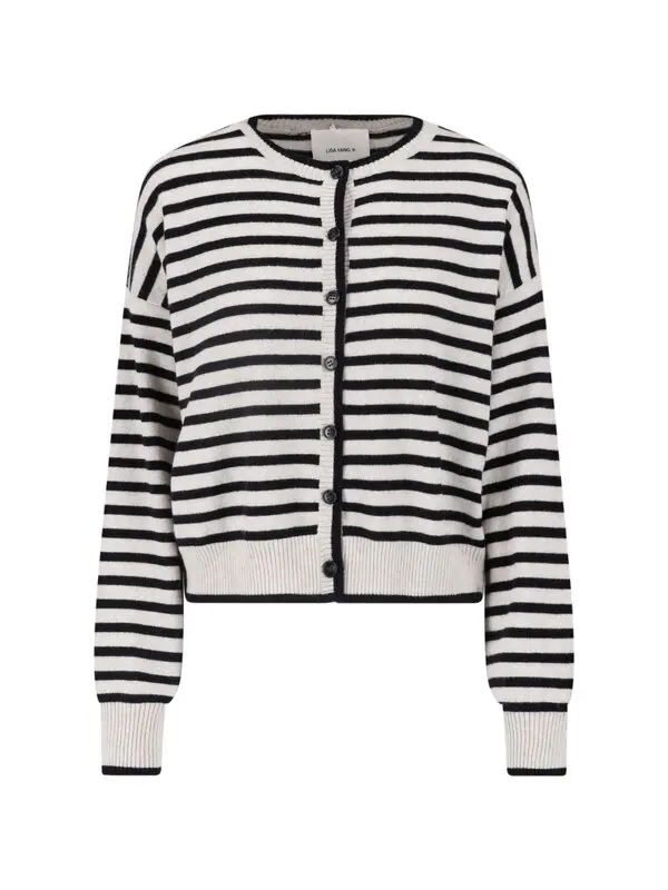 LISA YANG Striped Cashmere Cardigan