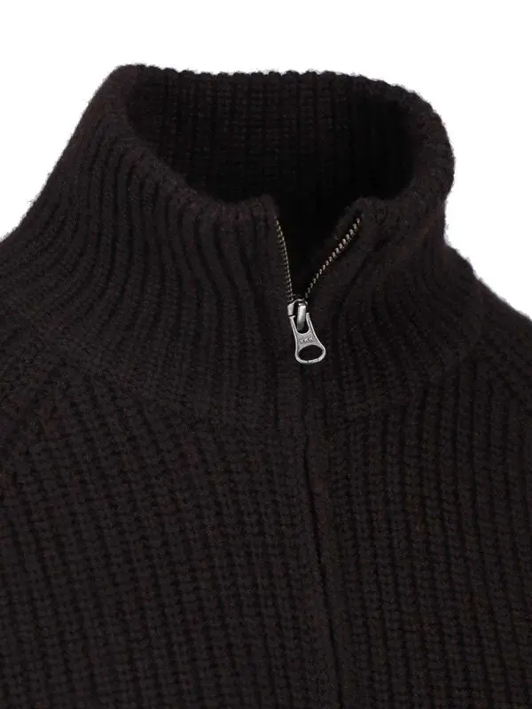 LISA YANG Cashmere Zip Cardigan - Brown