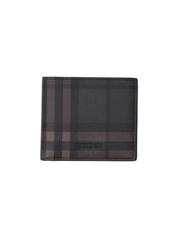 Burberry Bi-fold Wallet “check - Brown