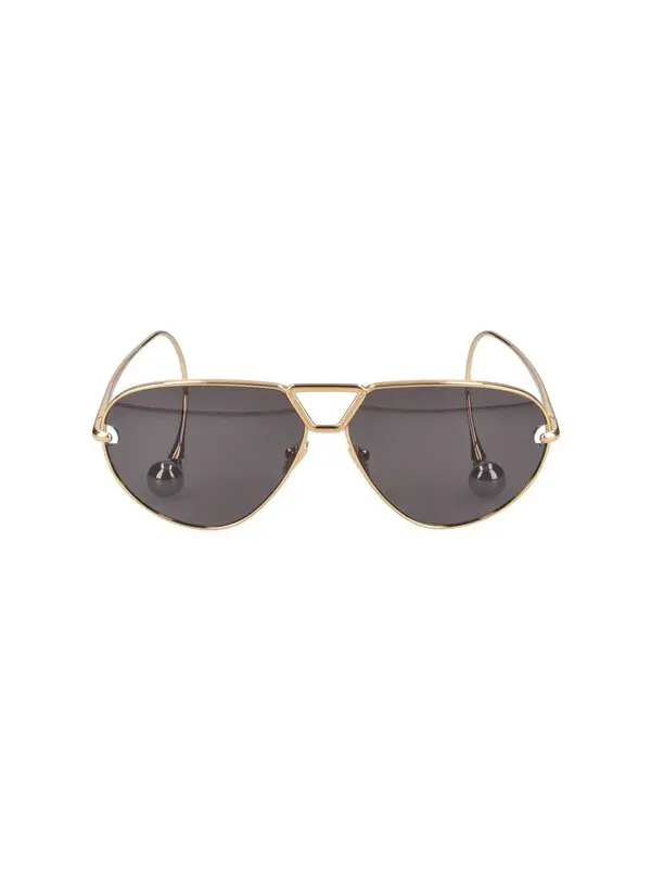Bottega Veneta Aviator Sunglasses With Teardrop Design - Gold