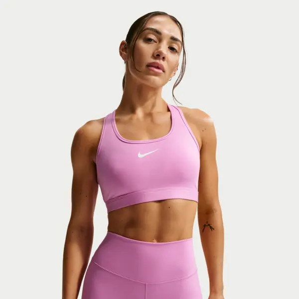 Nike Swoosh Medium-support Non-padded Sports Bra - Purple
