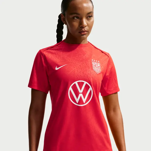 Nike Uswnt Academy Pro Dri-fit Soccer Pre-match Short-sleeve Top - Red