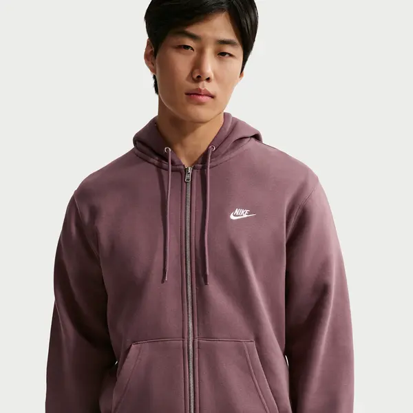 Nike Club Full-zip Fleece Hoodie - Purple