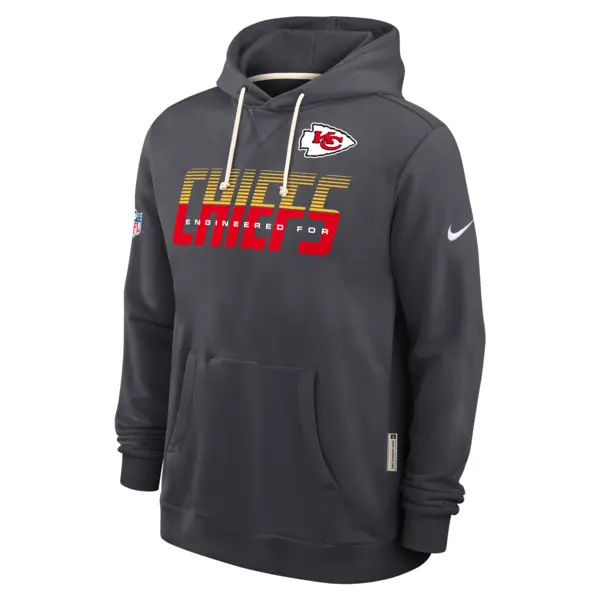 Nike Kansas City Chiefs Sideline Standard Issue Dri-fit Nfl Pullover Hoodie - Grey