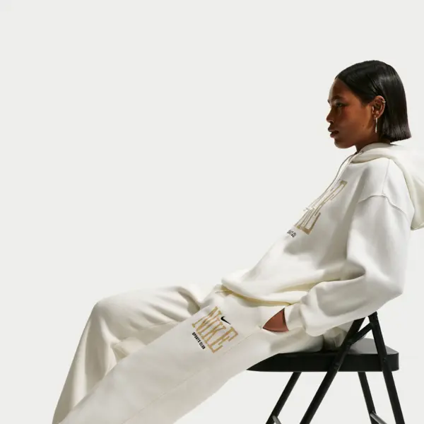 Nike Phoenix Fleece Oversized High-waisted Jogger Pants - White