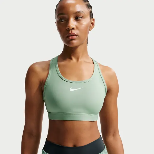 Nike Swoosh Medium-support Padded Sports Bra - Green