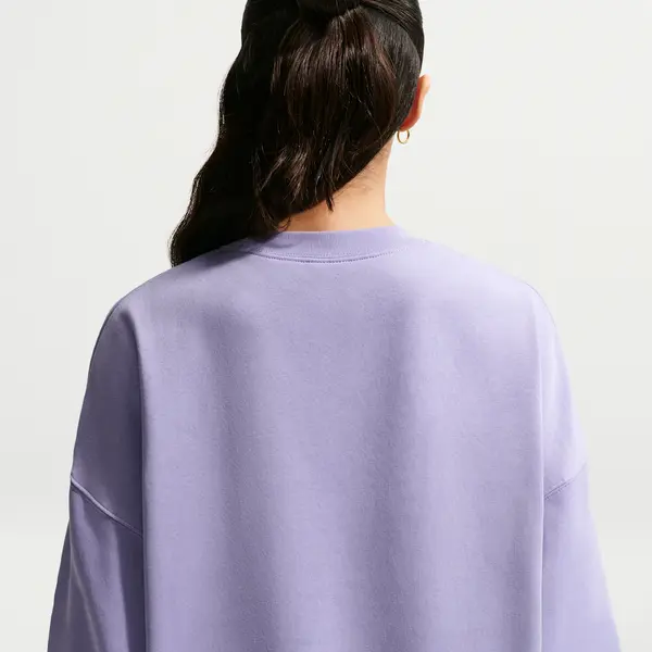 Nike Collection Essentials Oversized Fleece Crew Sweatshirt - Purple