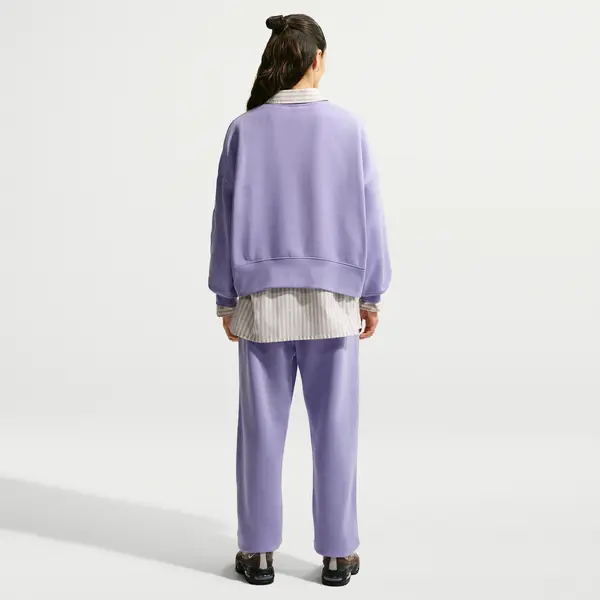 Nike Collection Essentials Oversized Fleece Crew Sweatshirt - Purple