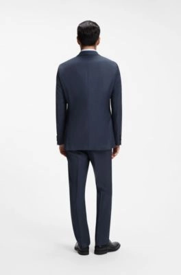 BOSS Two-piece Regular-fit Suit In Patterned Virgin Wool