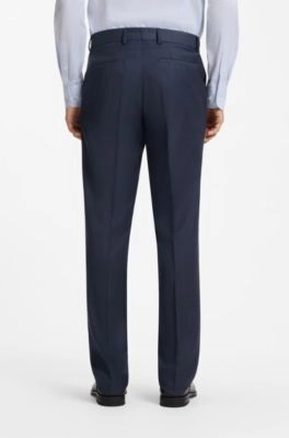BOSS Two-piece Regular-fit Suit In Patterned Virgin Wool