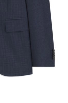 BOSS Two-piece Regular-fit Suit In Patterned Virgin Wool