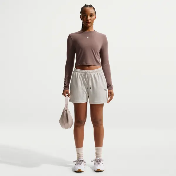 Nike Sportswear Chill Knit High-waisted Lightweight Shorts - Brown