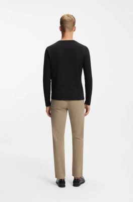 BOSS Long-sleeve Cotton T-shirt With Logo Patch