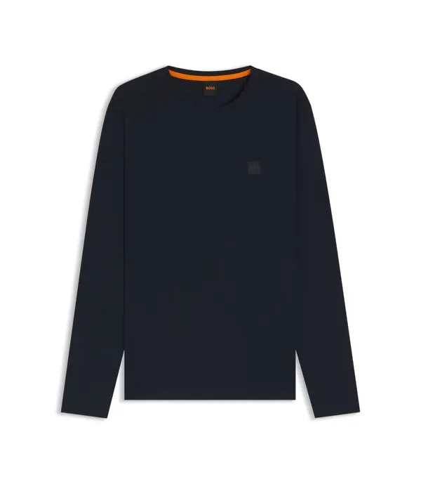 BOSS Long-sleeve Cotton T-shirt With Logo Patch
