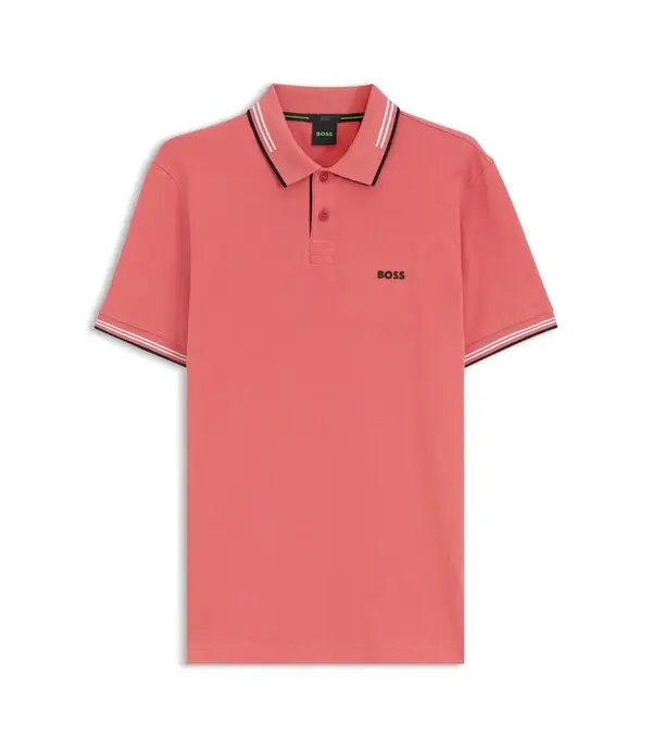 BOSS Slim-fit Polo Shirt With Contrast-stripe Details