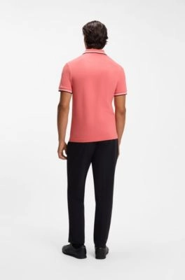 BOSS Slim-fit Polo Shirt With Contrast-stripe Details
