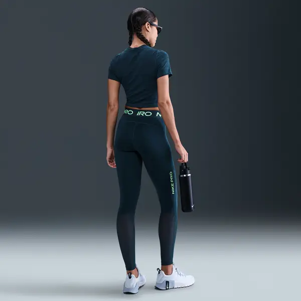 Nike Pro Mid-rise Full-length Mesh-paneled Leggings