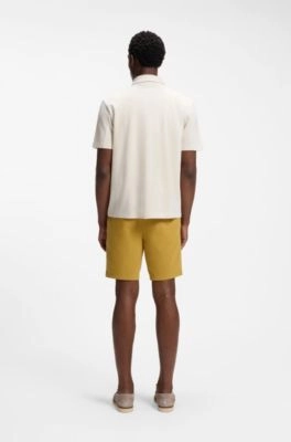 BOSS Button-through Polo Shirt In Mercerized Cotton
