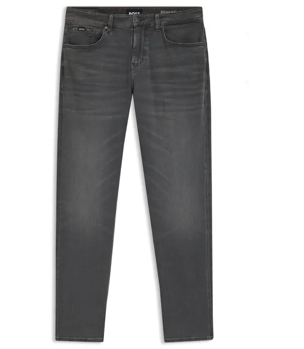 BOSS Maine Regular-fit Jeans In Black Stretch Denim