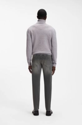 BOSS Maine Regular-fit Jeans In Black Stretch Denim