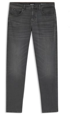 BOSS Maine Regular-fit Jeans In Black Stretch Denim
