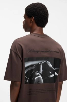Hugo Oversized-fit Cotton T-shirt With Mixed Branding