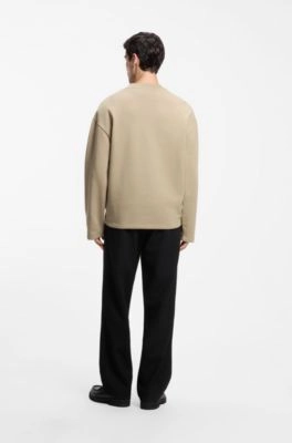 Hugo Relaxed-fit Sweatshirt With Embroidered Artwork On The Chest