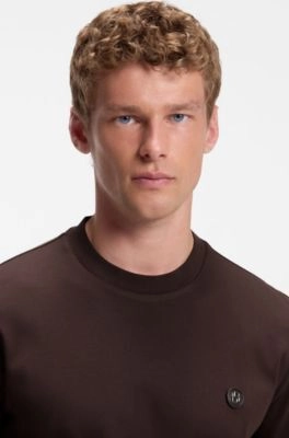 BOSS Cotton T-shirt With Double-b Monogram Badge
