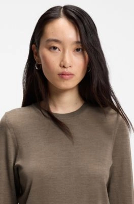 BOSS Slim-fit Crewneck Sweater In Superfine Merino Wool