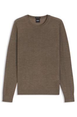 BOSS Slim-fit Crewneck Sweater In Superfine Merino Wool