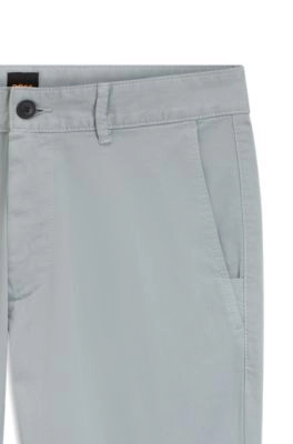 BOSS Slim-fit Pants In Overdyed Stretch Satin