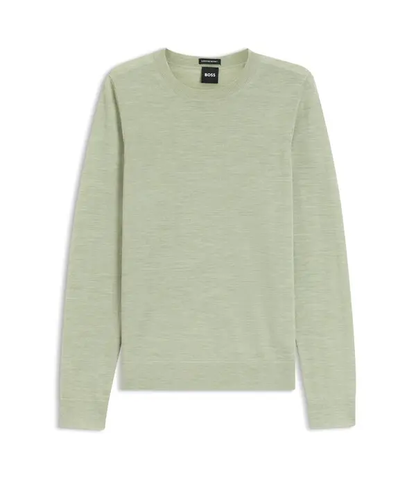 BOSS Slim-fit Crewneck Sweater In Merino Wool