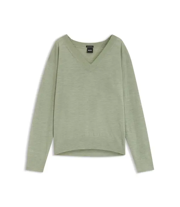 BOSS Merino Wool V-neck Sweater