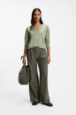 BOSS Merino Wool V-neck Sweater