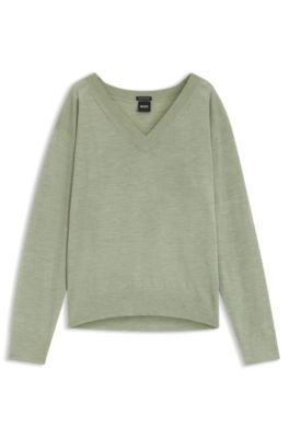 BOSS Merino Wool V-neck Sweater
