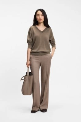 BOSS V-neck Sweater In Merino Wool