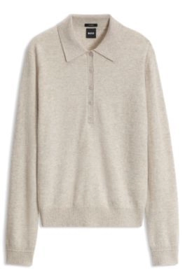 BOSS Pure Cashmere Polo Sweater - Beige