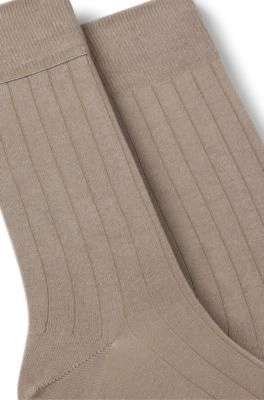 BOSS Ribbed Cotton Blend Socks Two-pack