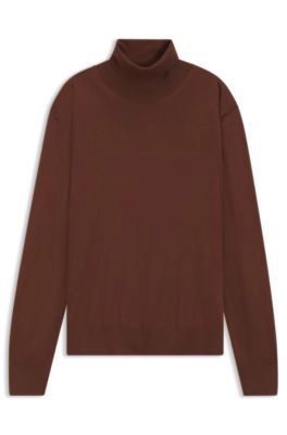 BOSS Turtleneck Sweater In Extra-fine Merino Wool