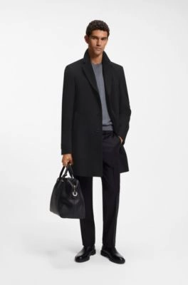 BOSS Slim-fit Formal Wool And Cashmere Coat