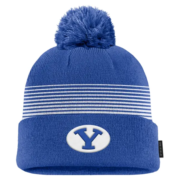 Nike Byu Sideline Peak College Cuffed Pom Beanie