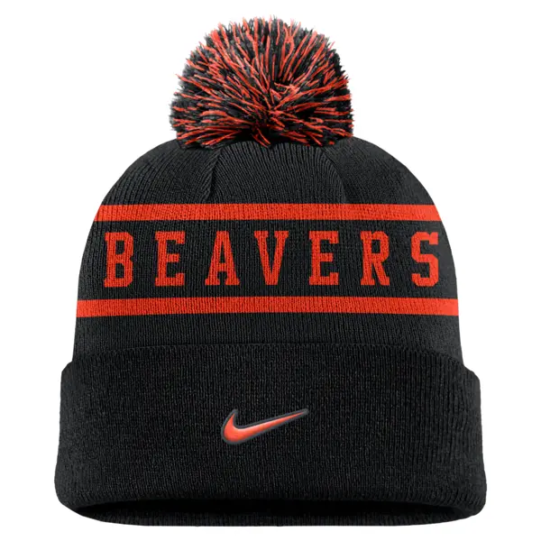 Nike Oregon State Peak College Cuffed Pom Beanie