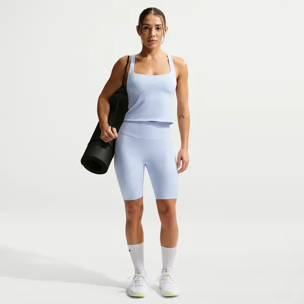 Nike Zenvy High-waisted 8" Biker Shorts - Blue