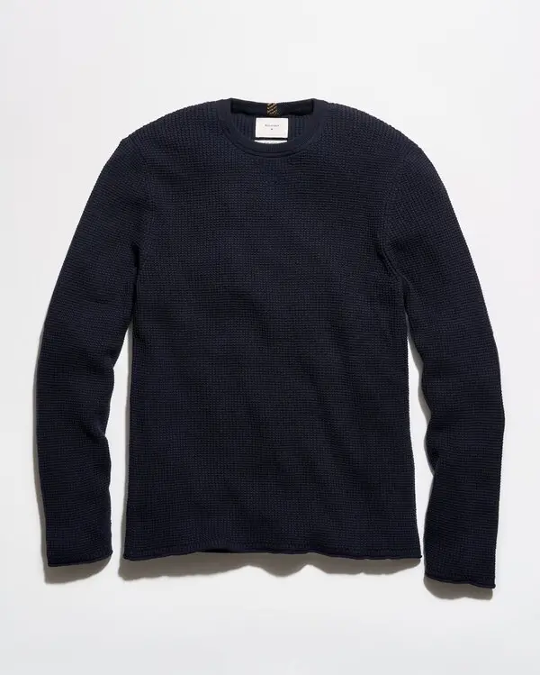 Billy Reid Martin Mini Waffle Crew - Blue