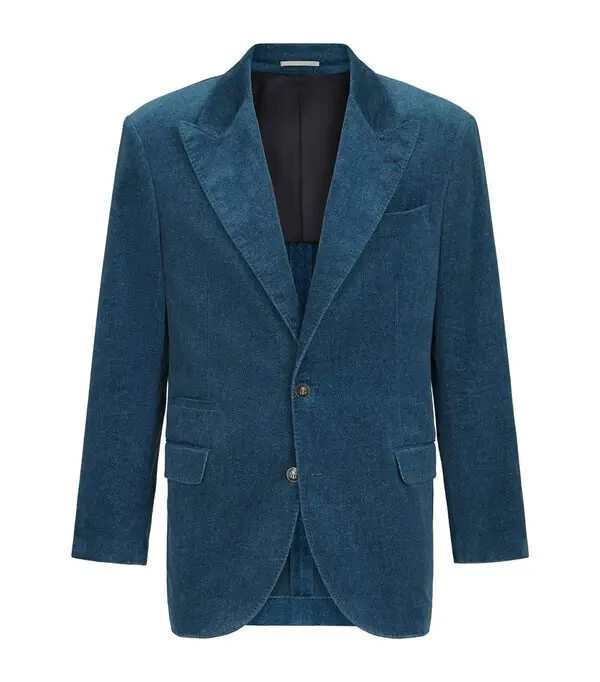 Brunello Cucinelli Denim-effect Velvet Blazer