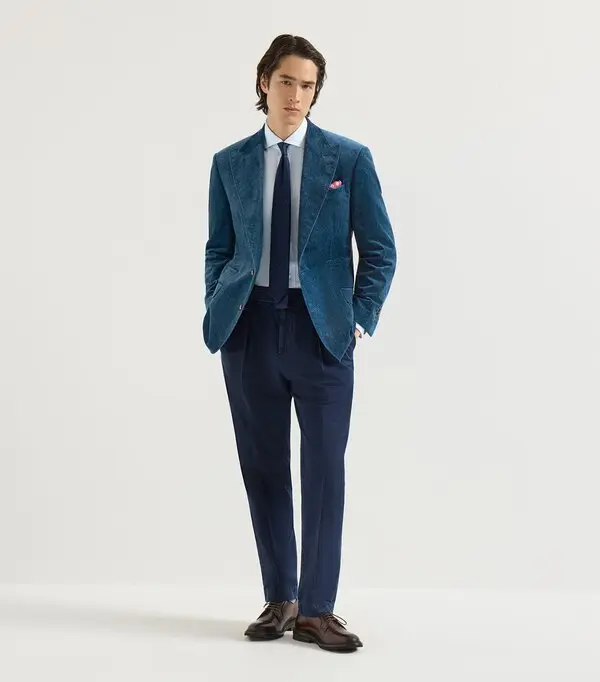 Brunello Cucinelli Denim-effect Velvet Blazer