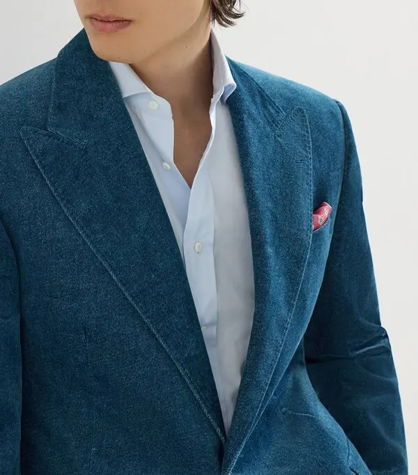 Brunello Cucinelli Denim-effect Velvet Blazer